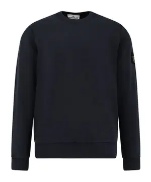 Stone Island Logo Patch Crewneck Sweatshirt - Blue
