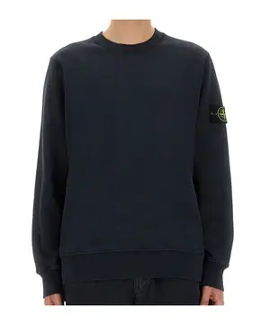 Stone Island Logo Patch Crewneck Sweatshirt - Blue