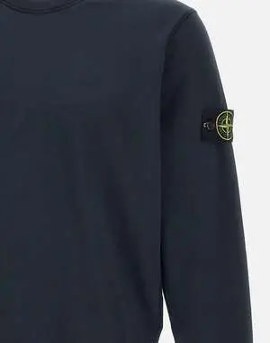 Stone Island Logo Patch Crewneck Sweatshirt - Blue