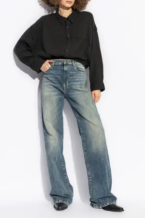 R13 Vintage Effect Wide-leg Jeans - Blue
