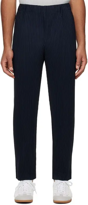 Issey Miyake Homme Plissé High Waisted Cropped Pleated Trousers