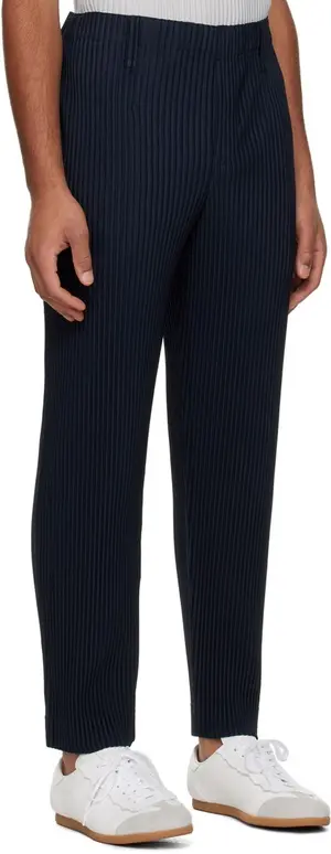 Issey Miyake Homme Plissé High Waisted Cropped Pleated Trousers