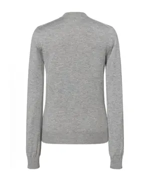 Miu Miu Crewneck Button-up Cardigan With Logo Detail