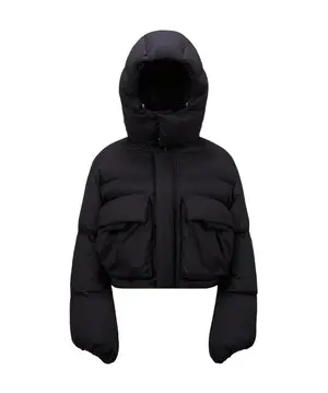 Moncler Cropped Hooded Down Jacket