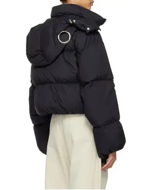 Moncler Cropped Hooded Down Jacket