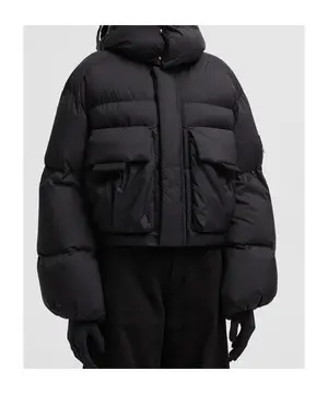 Moncler Cropped Hooded Down Jacket