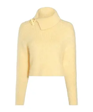Jacquemus Cropped Turtleneck Jumper - Light Yellow