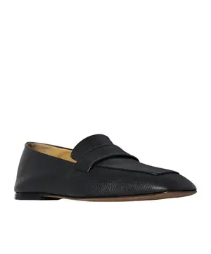 THE ROW Square Toe Loafers - Black