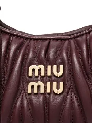 Miu Miu Wander Matelassé Nappa Leather Hobo Mini-bag - Red
