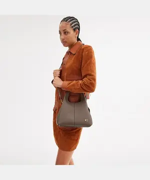 COACH Lana Pebbled Leather Tote Bag - Brown