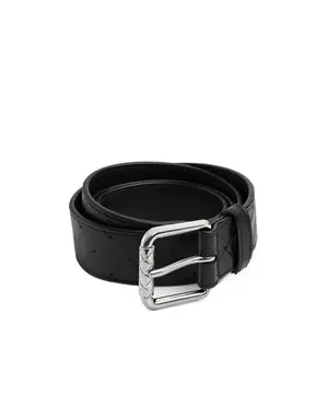 Bottega Veneta Intrecciato Buckled Belt - Black