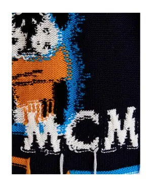 Mcm Round Neck Long Sleeve Sweater With Embroidered Logo
