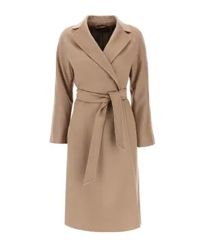 Max Mara Max Mara Studio Belted Long-Sleeved Coat Camel