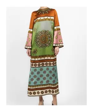 ALEMAIS Contina Long-sleeved Printed Maxi Dress