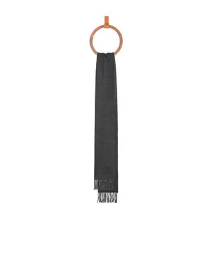 Loewe Logo Patch Fringed Edge Scarf