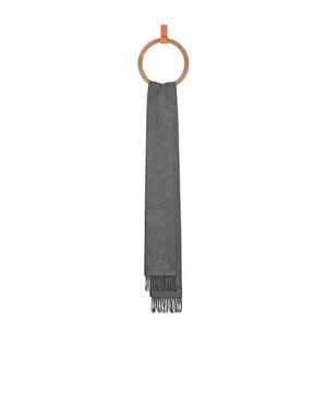 Loewe Logo Patch Fringed Edge Scarf