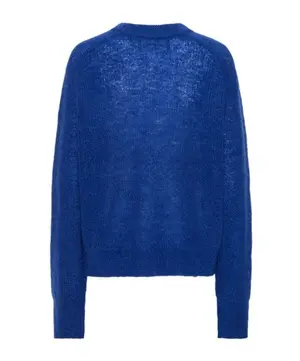 ROTATE BY BIRGER CHRISTENSEN Crew Neck Logo Patch Sweater - Blue