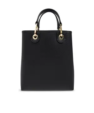 Emporio Armani Shopper Bag With Top Handle And Adjustable Shoulder Strap - Black