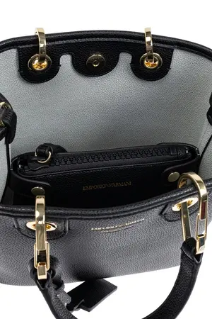 Emporio Armani Shopper Bag With Top Handle And Adjustable Shoulder Strap - Black