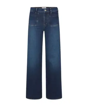 FRAME Belt Loop Jeans High Waisted Straight Leg - Blue