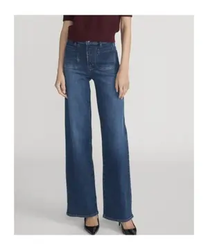 FRAME Belt Loop Jeans High Waisted Straight Leg - Blue