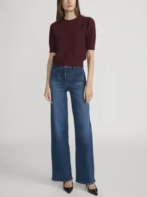 FRAME Belt Loop Jeans High Waisted Straight Leg - Blue