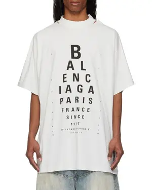 Balenciaga Oversized Graphic Print T-shirt - White