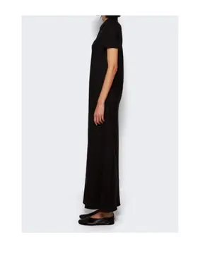 THE ROW Valenit Maxi Dress With Peak Collar And Short Sleeves - Black