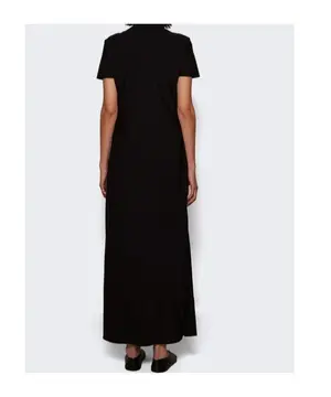 THE ROW Valenit Maxi Dress With Peak Collar And Short Sleeves - Black