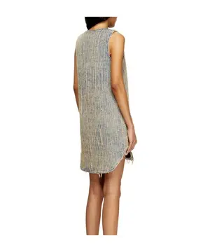 DIESEL® De Laris Asymmetric V-neck Day Dress - Medium Blue