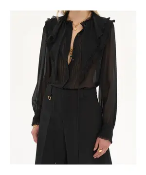 Chloé Ruffled Lace Trim Blouse