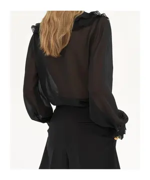 Chloé Ruffled Lace Trim Blouse