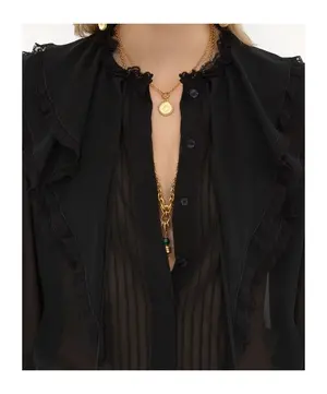 Chloé Ruffled Lace Trim Blouse