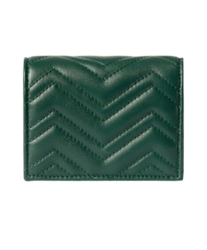 Gucci Gg Marmont Card Case Wallet - Green