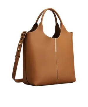 TOD'S Logo Engraved Small Shopper Bag - Brown