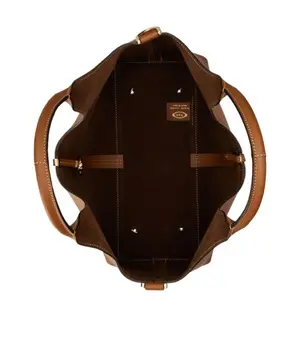 TOD'S Logo Engraved Small Shopper Bag - Brown
