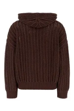 Brunello Cucinelli Openwork Ribbed Hooded Cardigan - No