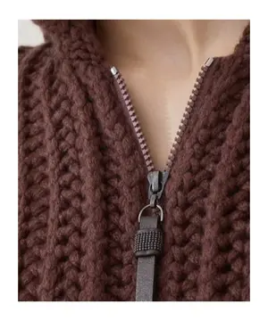Brunello Cucinelli Openwork Ribbed Hooded Cardigan - No
