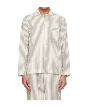 TEKLA Long-sleeved Pajama Shirt - White
