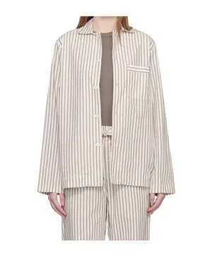 TEKLA Long-sleeved Pajama Shirt - White