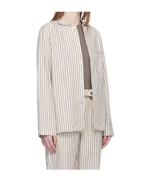 TEKLA Long-sleeved Pajama Shirt - White