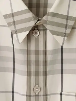 Burberry Cropped Checked Shirt With Self-tie Hem