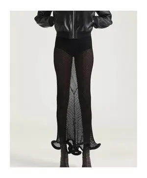 Givenchy Midi Kickback Skirt In Mesh