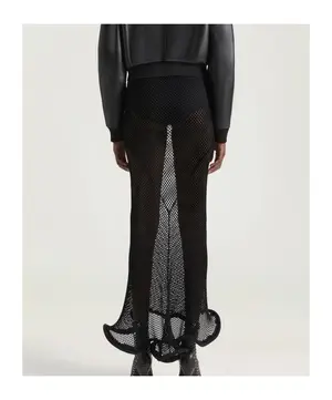 Givenchy Midi Kickback Skirt In Mesh