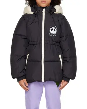 MINI RODINI Panda Zip-up Hooded Jacket