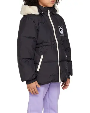 MINI RODINI Panda Zip-up Hooded Jacket