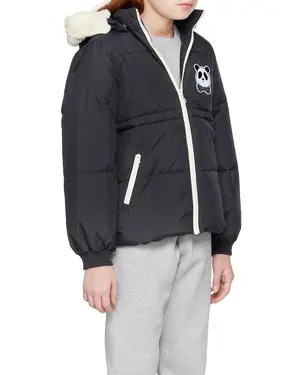 MINI RODINI Panda Zip-up Hooded Jacket