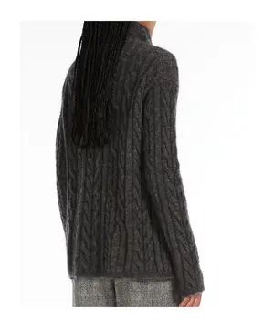 Max Mara High-neck Cable-knit Jumper - Gray