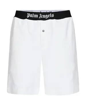 Palm Angels Embossed Logo Track Shorts - White