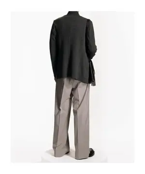 Emporio Armani Textured Button-up Knit Jacket - Grey